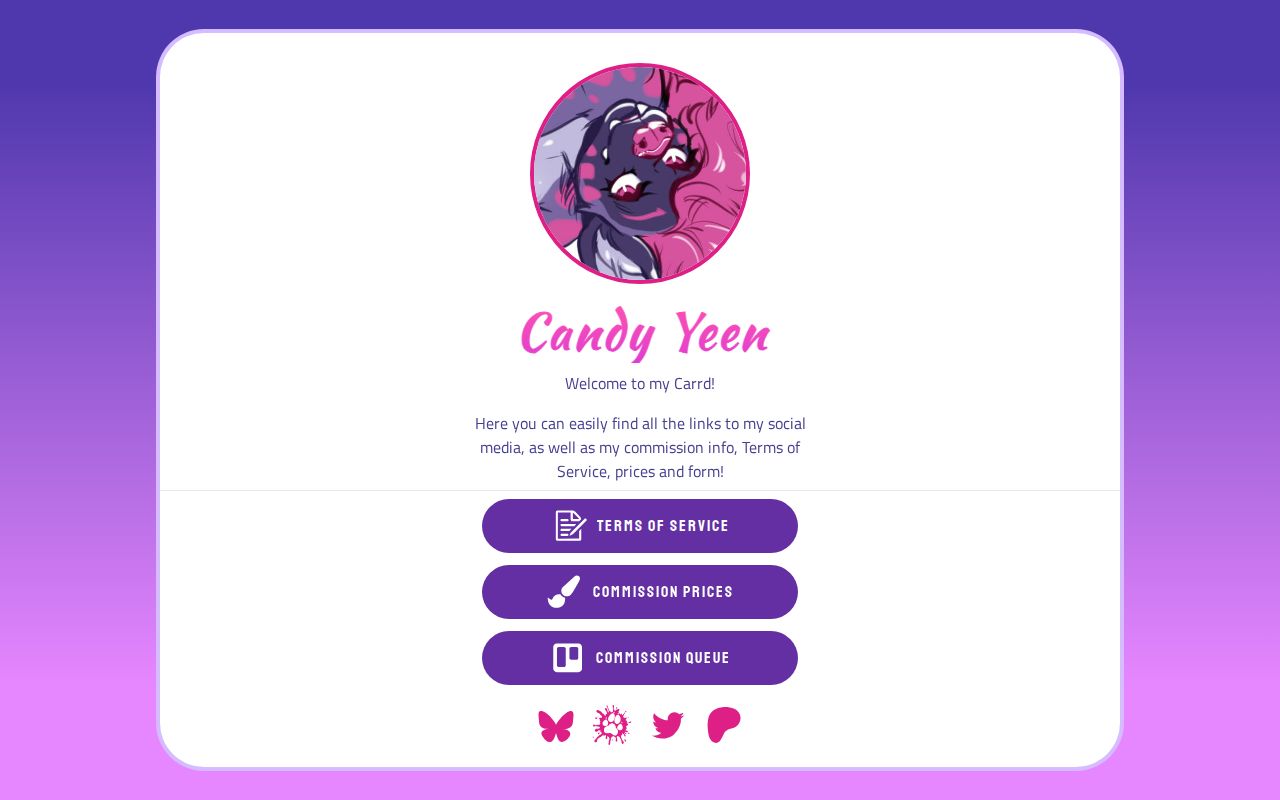 Candy Yeen's Carrd